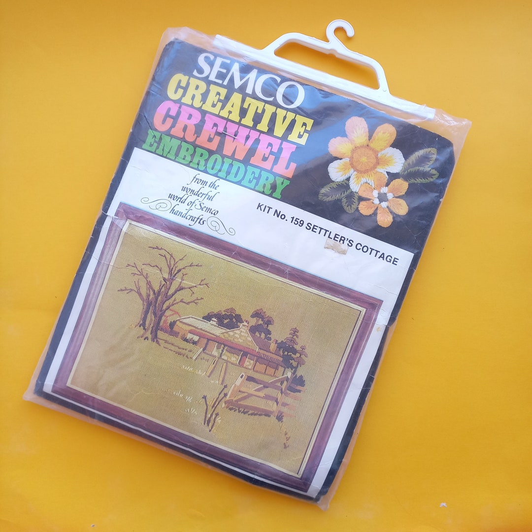 Original 70s Semco Crewel Embroidery Kit- All Pieces Included - Etsy