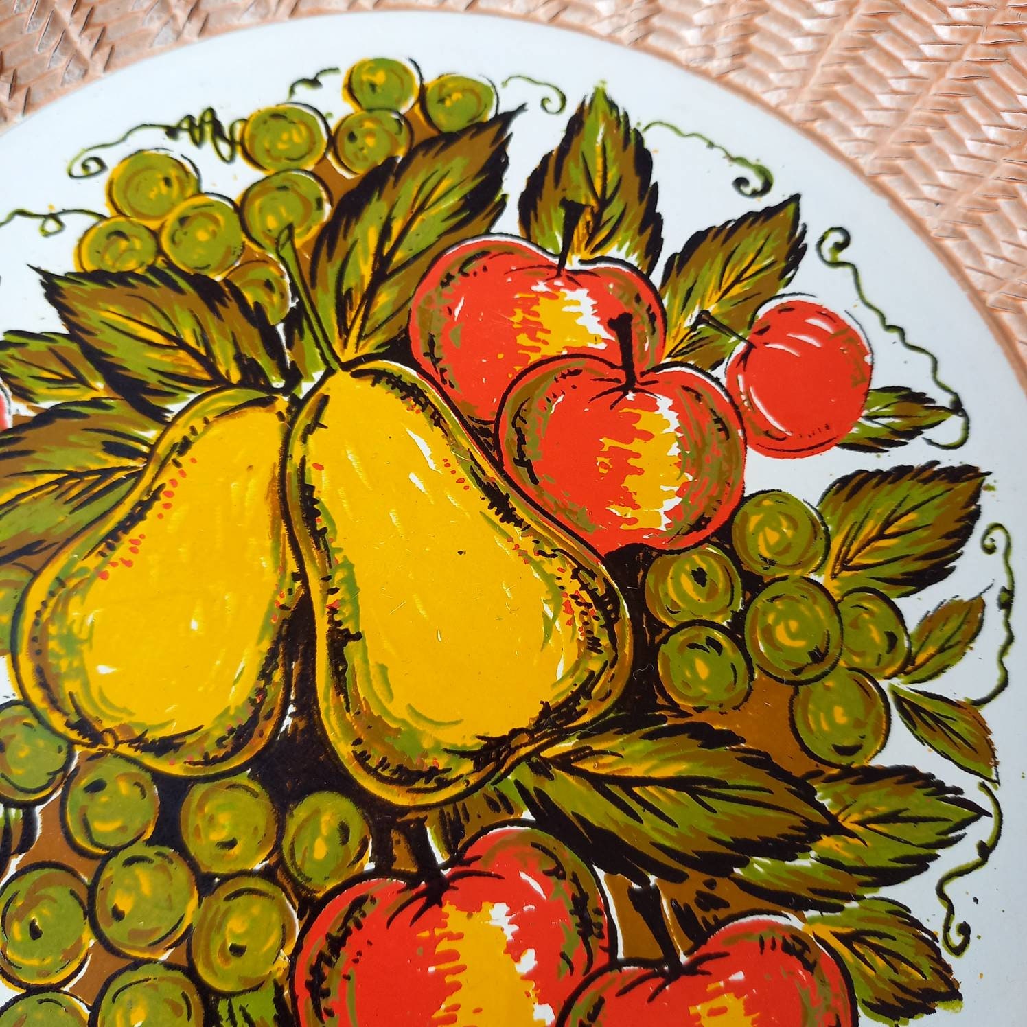 70s Fruit Bowl Serving Tray With Fruit - Etsy