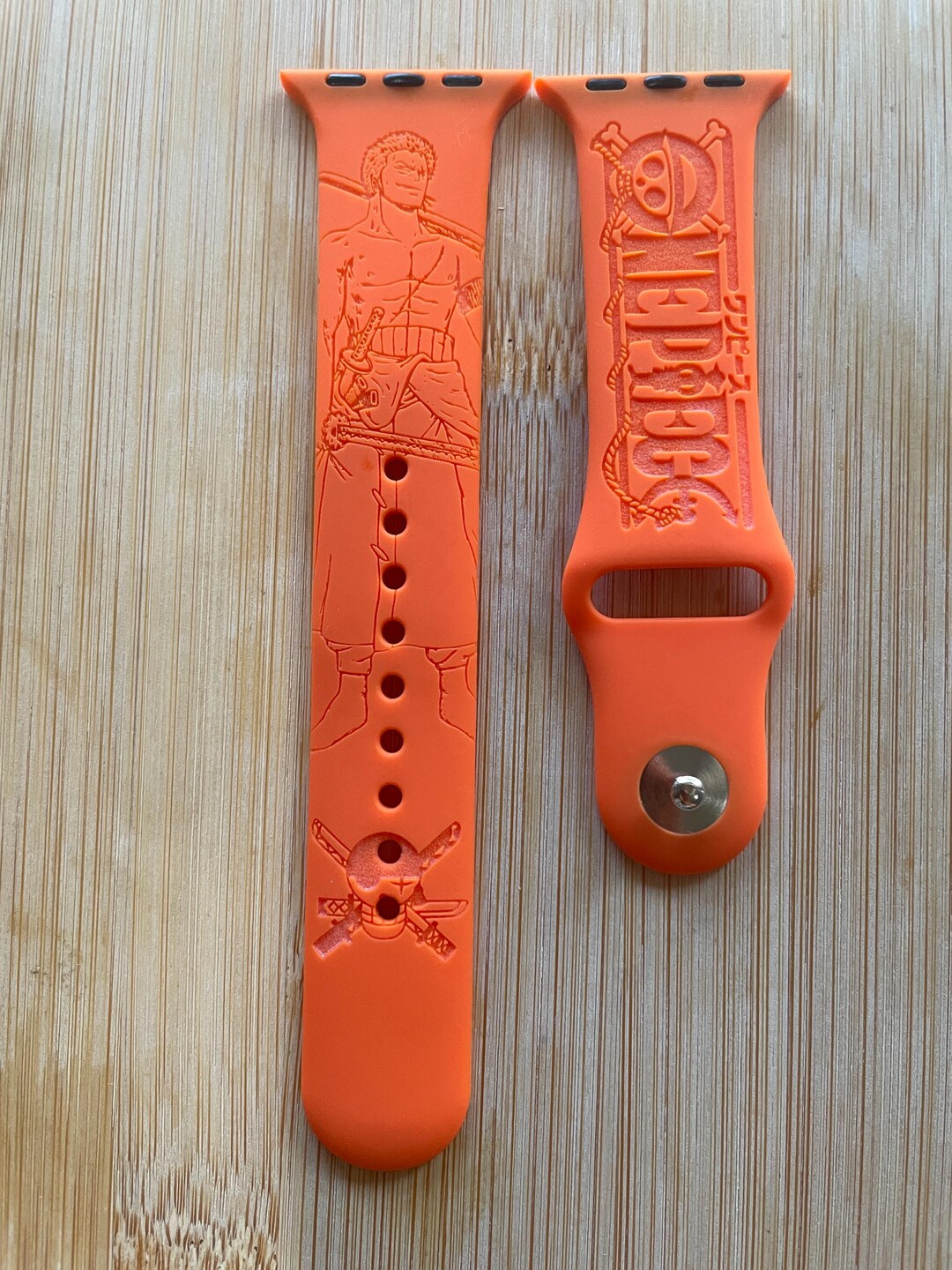 Anime Pirates Themed Engraved Design on a Silicone Watch Band ...