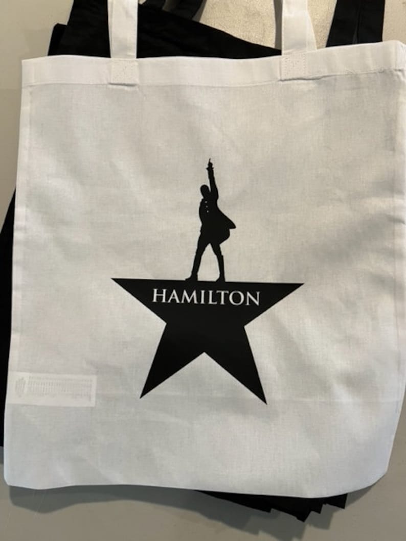 Hamilton Tote Bag White With Black Logo - Etsy