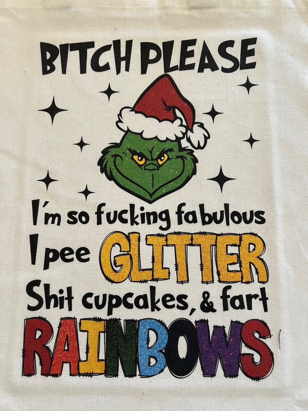Grinch Rude Tote Bag Christmas Bitch Please - Etsy