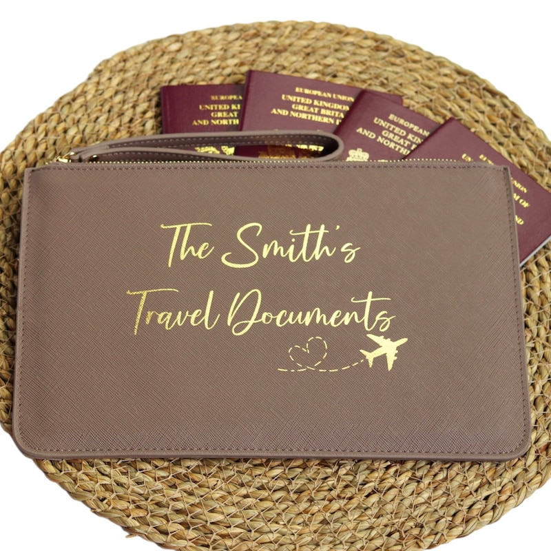 Personalized Leather Travel Documents Holder - Etsy