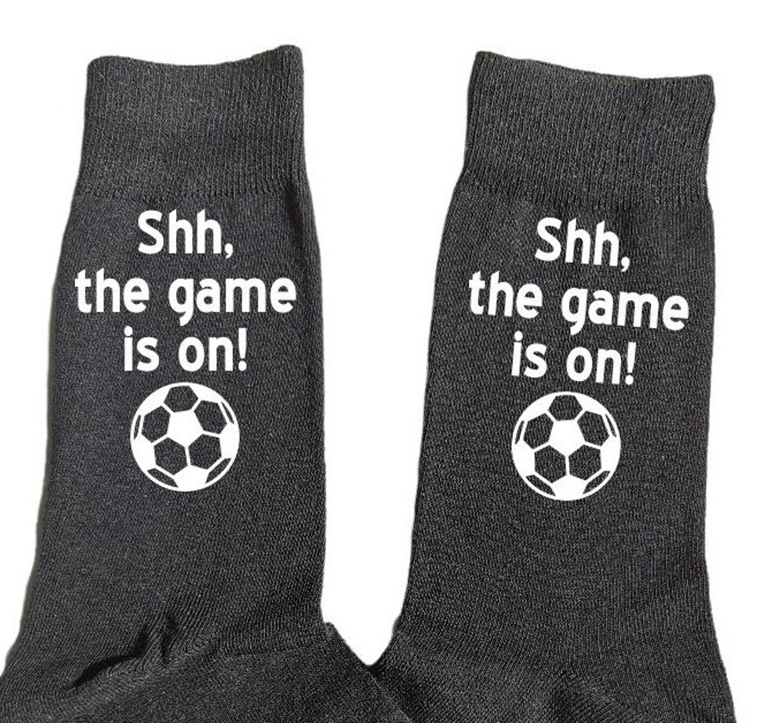 Men's Novelty Socks , Shh the Game is On! Football Fan Birthday Dad ...