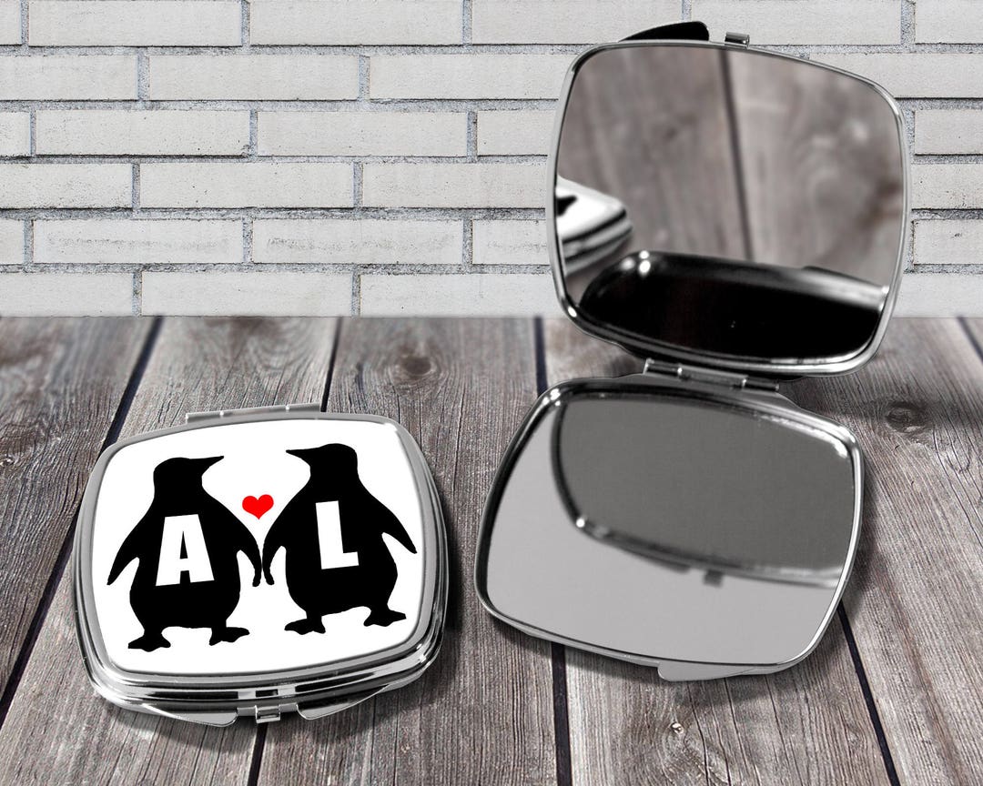 Penguin Mirror, Compact Mirror, Penguin Gift, Penguin Lover, Pocket ...