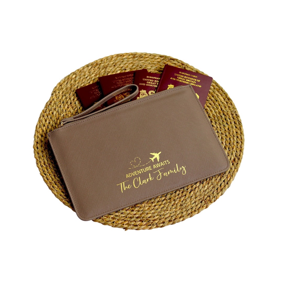 Personalised Travel Document Passport Holder Clutch, Travel Wallet ...