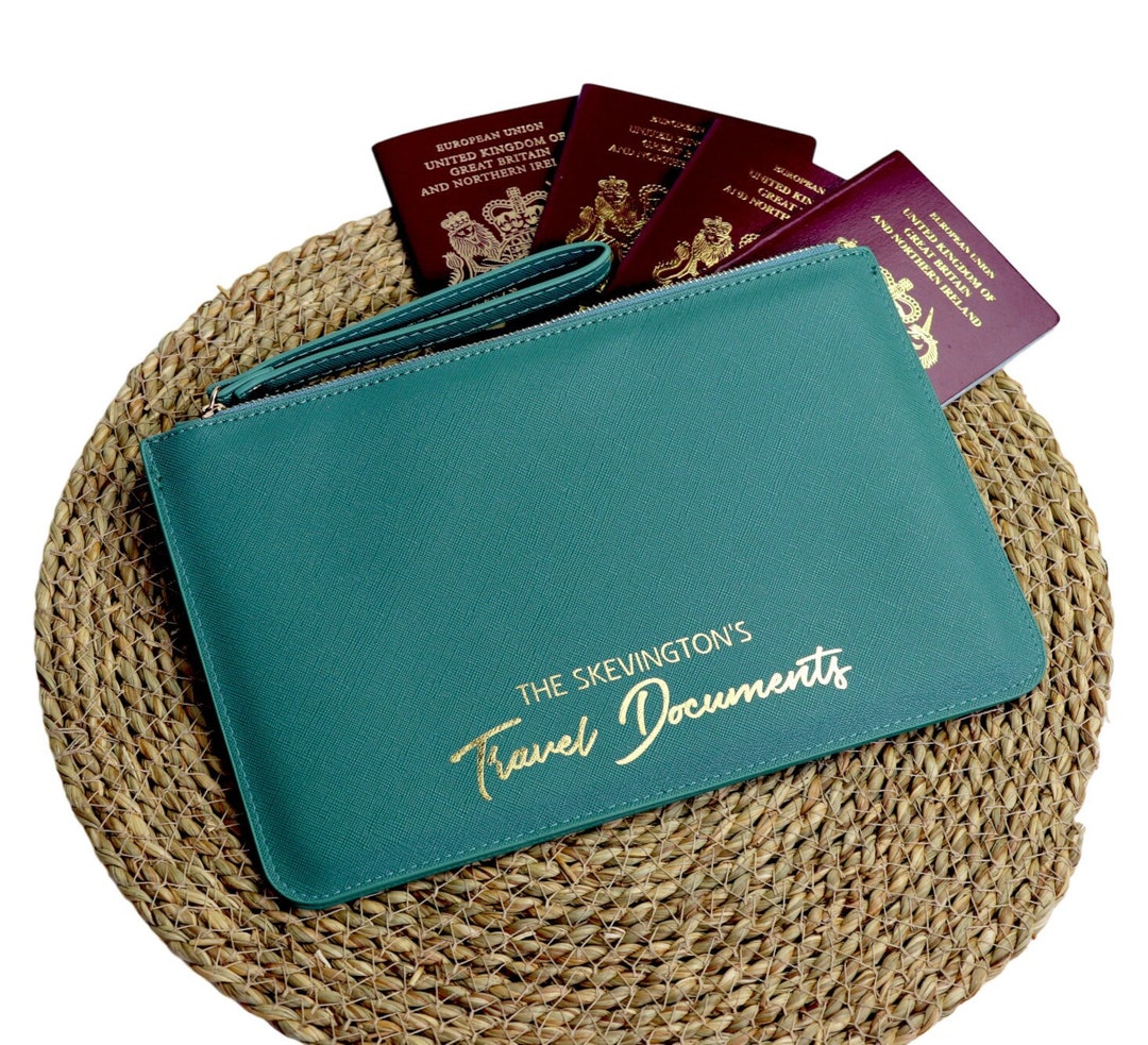 Personalised Travel Document Holder, Family Passport Holiday Clutch Bag ...