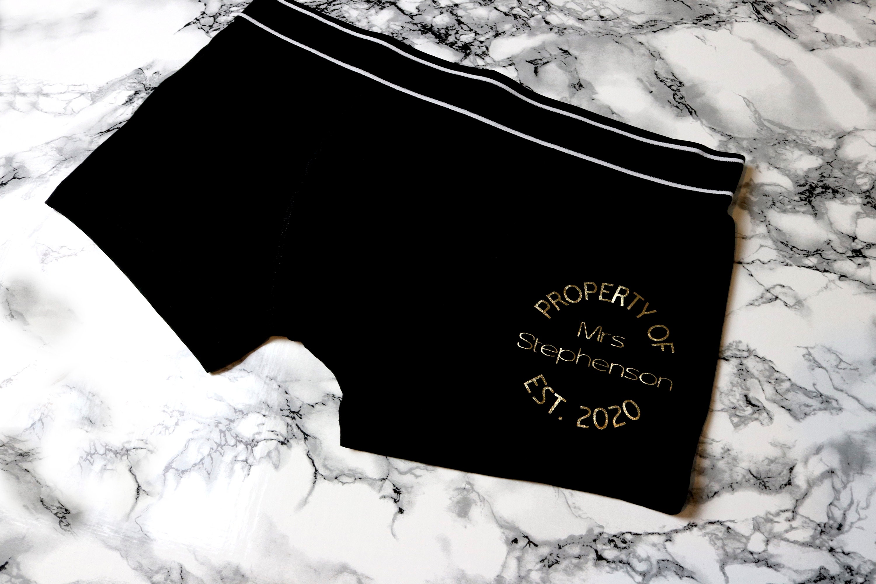 Personalised Groom Gift, Groom Boxer Shorts and Socks, Property of Mrs ...