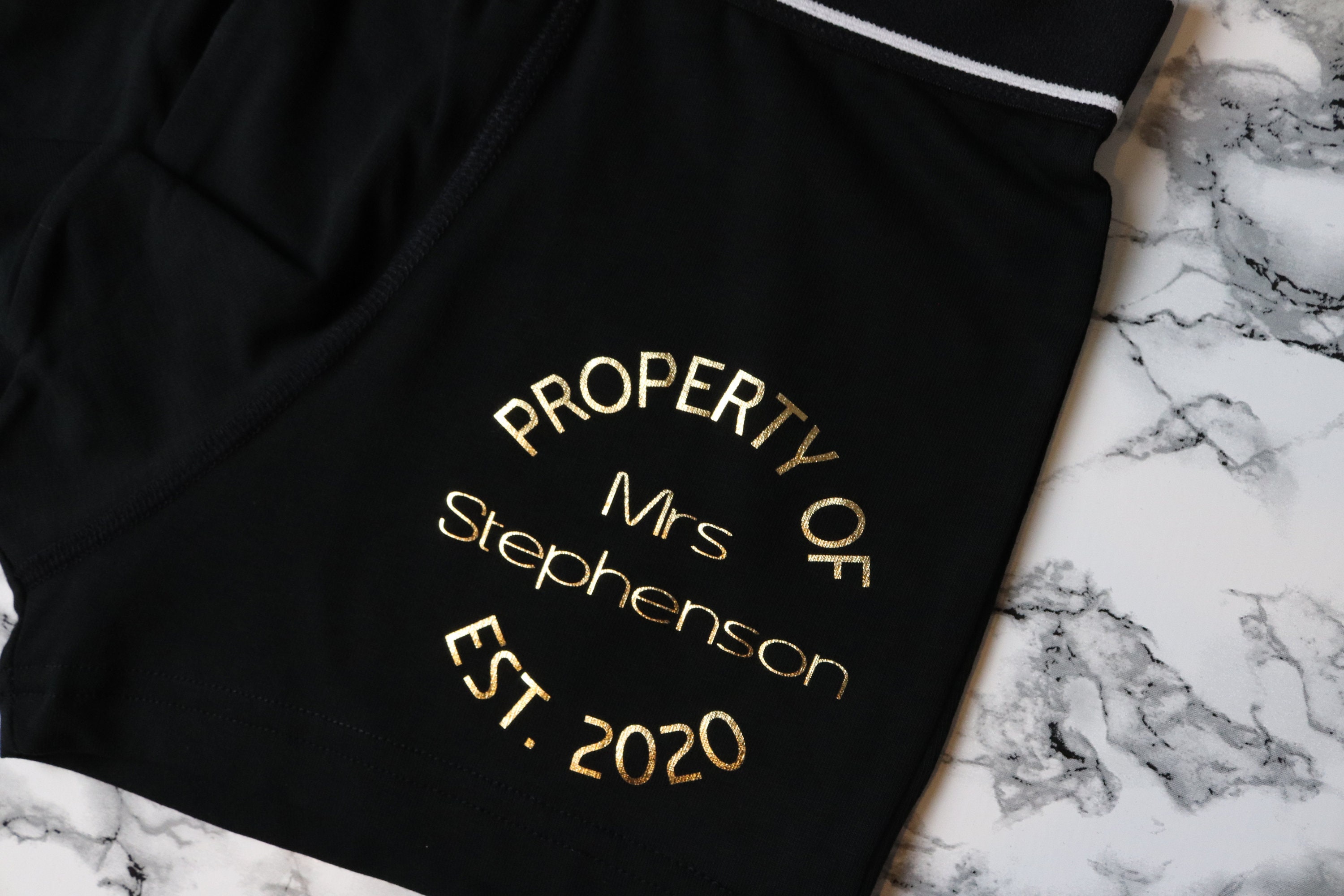 Personalised Groom Gift, Groom Boxer Shorts and Socks, Property of Mrs ...