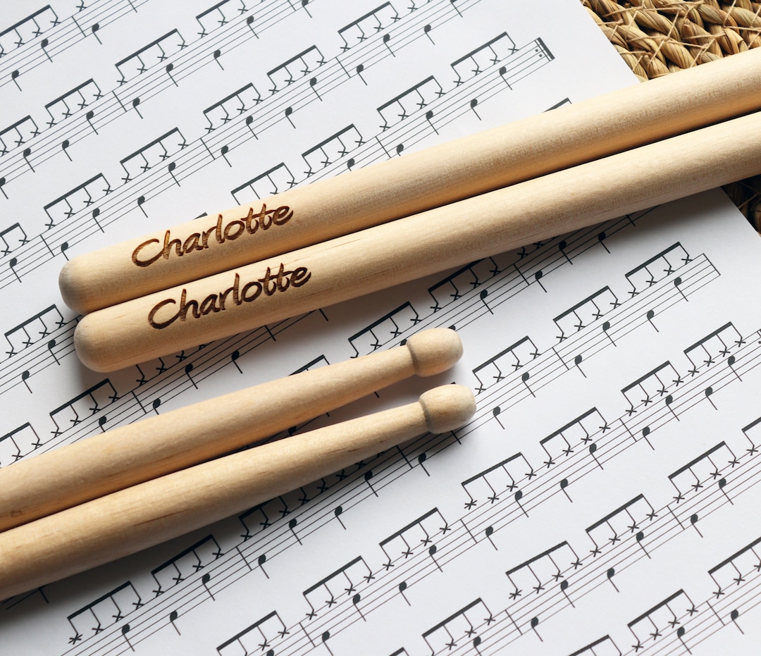 Personalised Drum Sticks, Laser Engraved Drumsticks, 5A Maple Wood ...