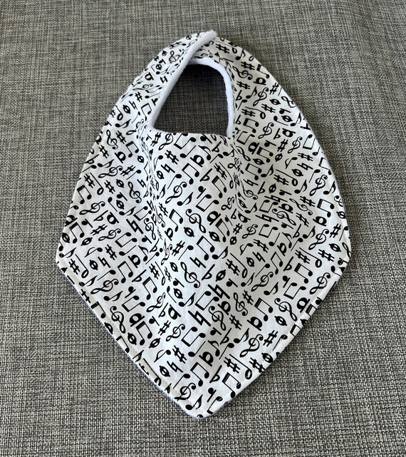 Music Notes Reversible Bandana Style Adjustable Snap Neck Baby - Etsy
