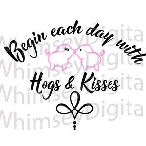 Hogs and Kisses, Farmhouse Pig, Swine, Little Piggy Farm Digital ...