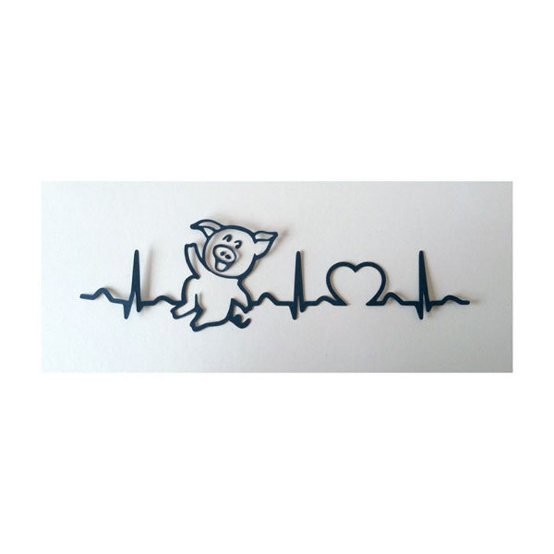 Pig Heartbeat EKG SVG DXF: Farm Animal Cut File (digital Download) - Etsy