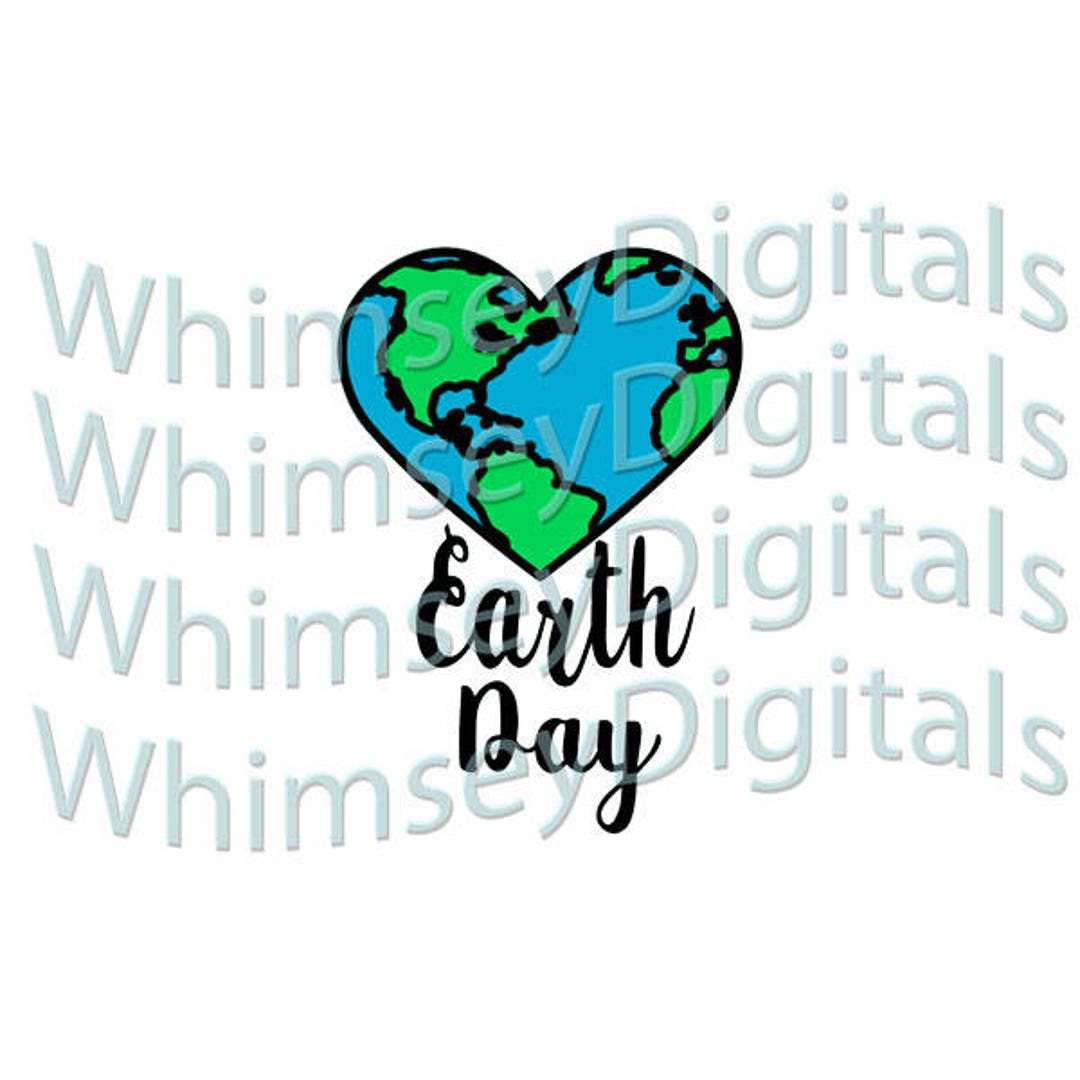 Earth Day Heart SVG: Love Earth Digital Cutting File - Etsy