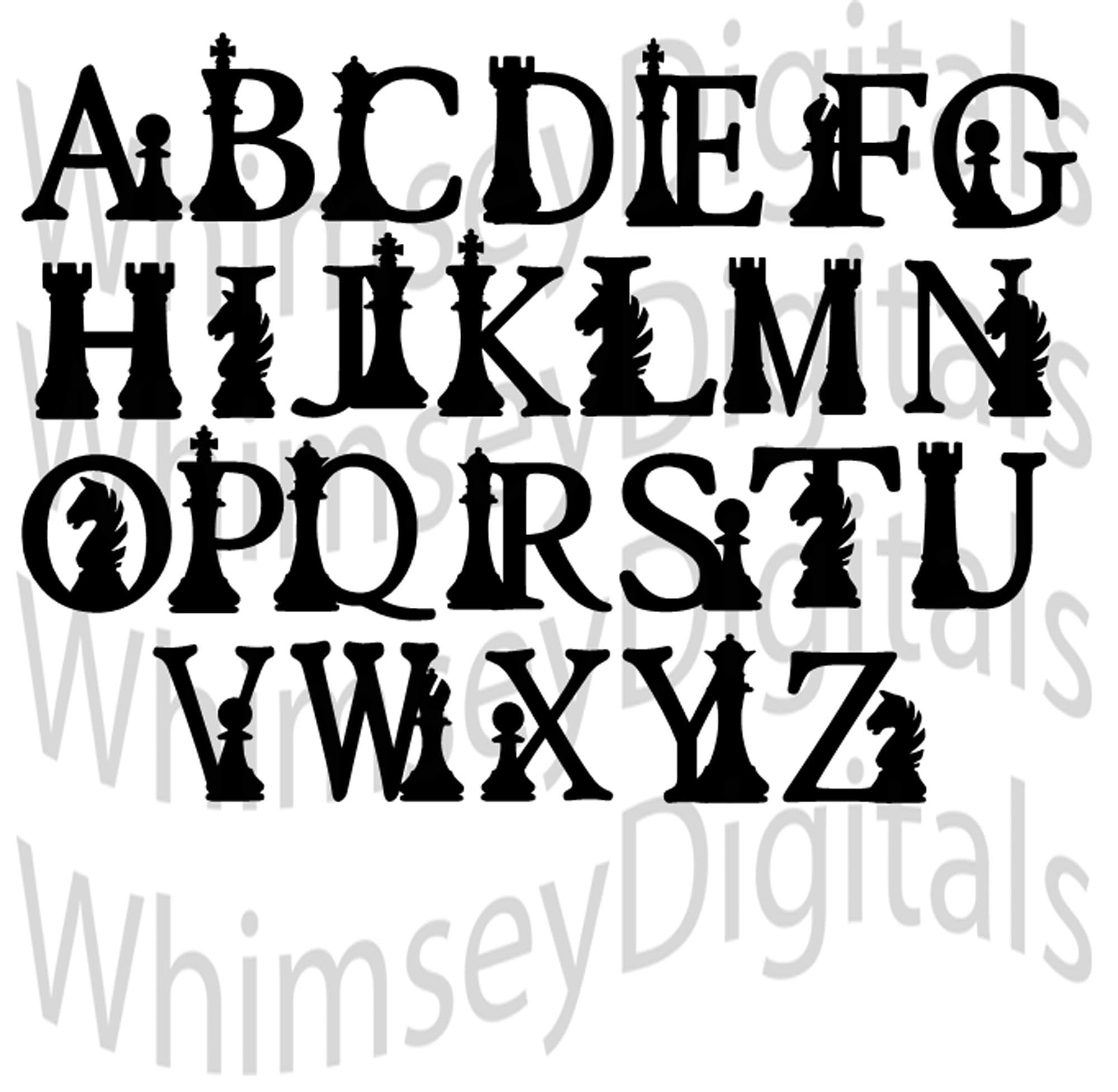 Chess Alphabet SVG, Chess Lettering, Digital Download Cut File, Vinyl ...