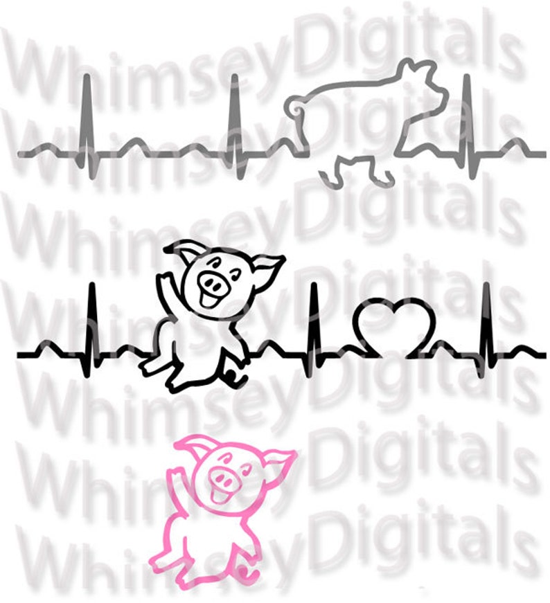 Pig Heartbeat, Swine Heart Beat, EKG, Little Piggy Farm Digital ...