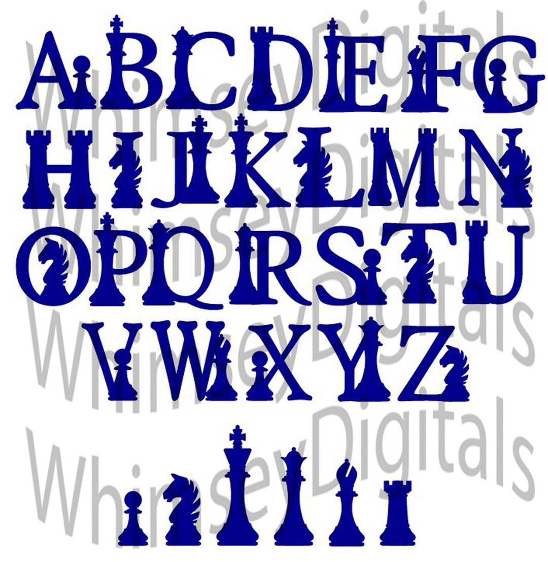 Chess Alphabet SVG, Chess Lettering, Digital Download Cut File, Vinyl ...