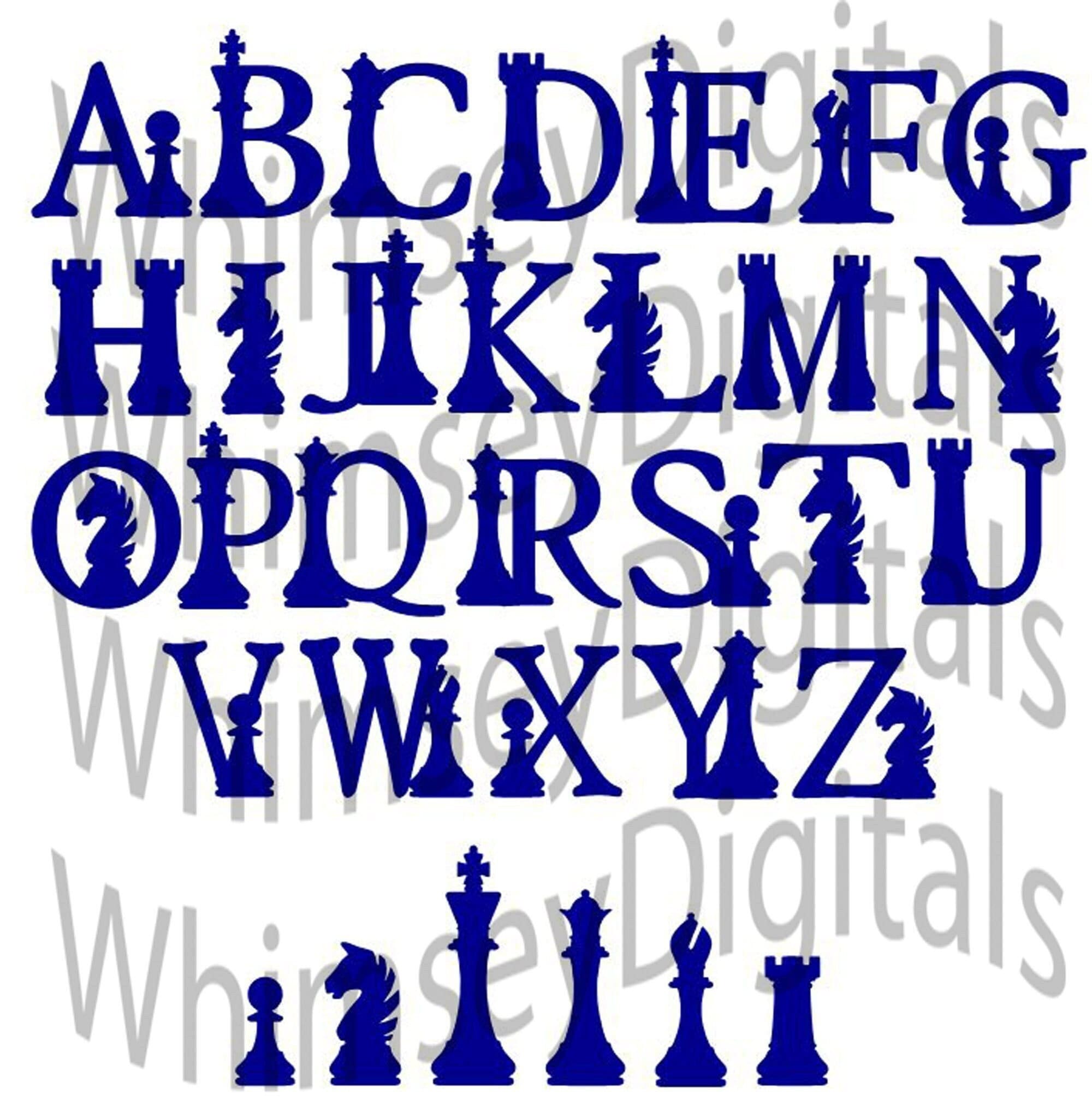 Chess Alphabet SVG, Chess Lettering, Digital Download Cut File, Vinyl ...