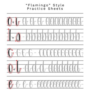Flamingo Style Brush Calligraphy Practice Sheet Set // DIGITAL DOWNLOAD ...
