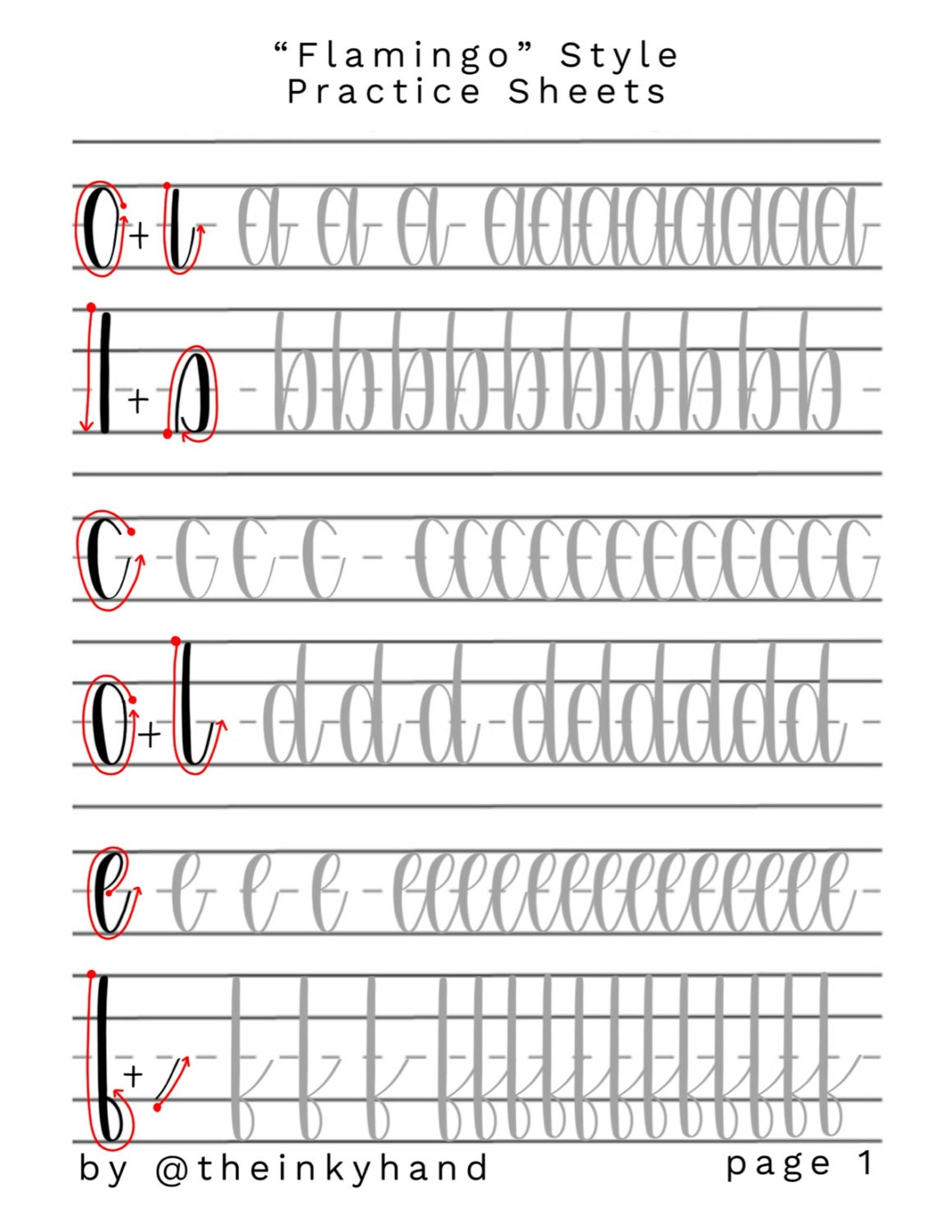 Deluxe Modern Calligraphy Practice Sheet Bundle by @theinkyhand ...
