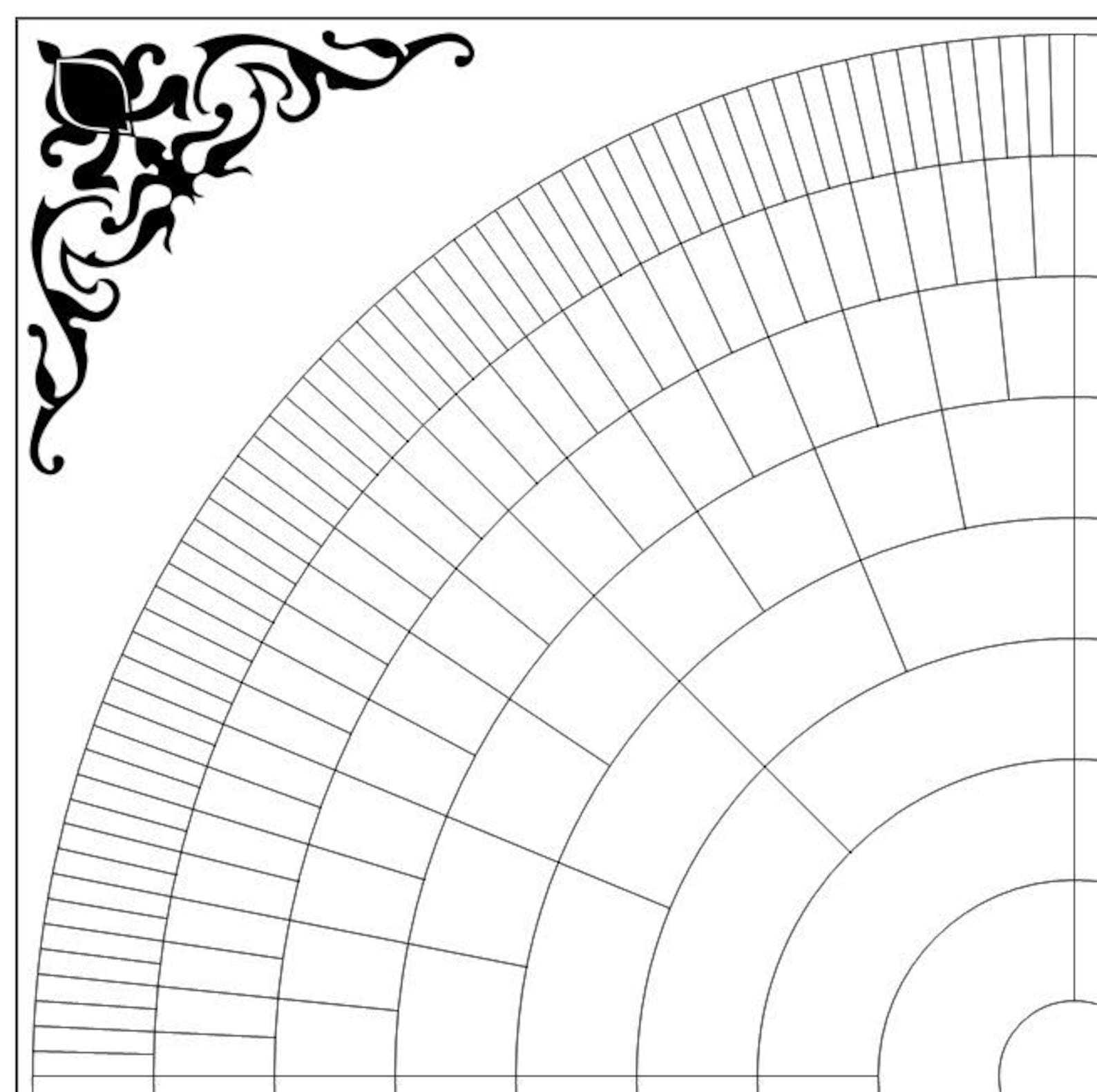 Genealogy Circle Chart - Blank 36"x36" - Etsy