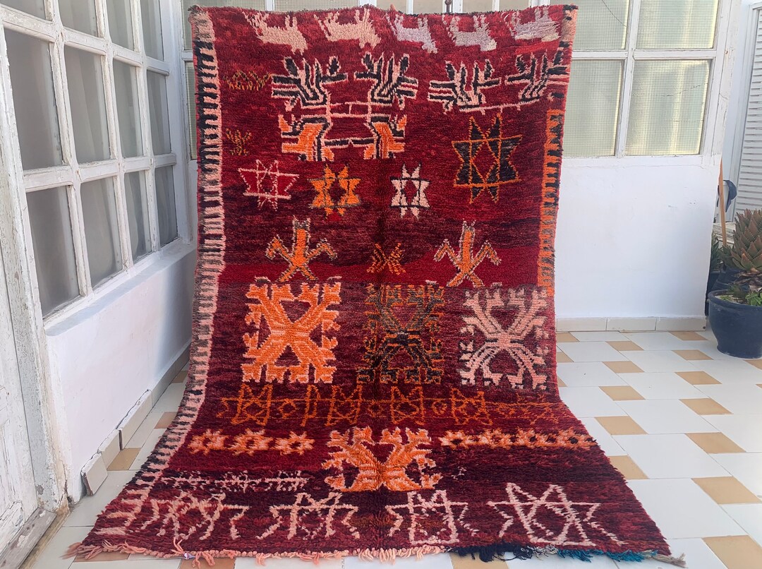 Boujad Rug, Moroccan Rug 5.5x9 , Wool Rug,boujaad Rug, Boujaad Moroccan ...