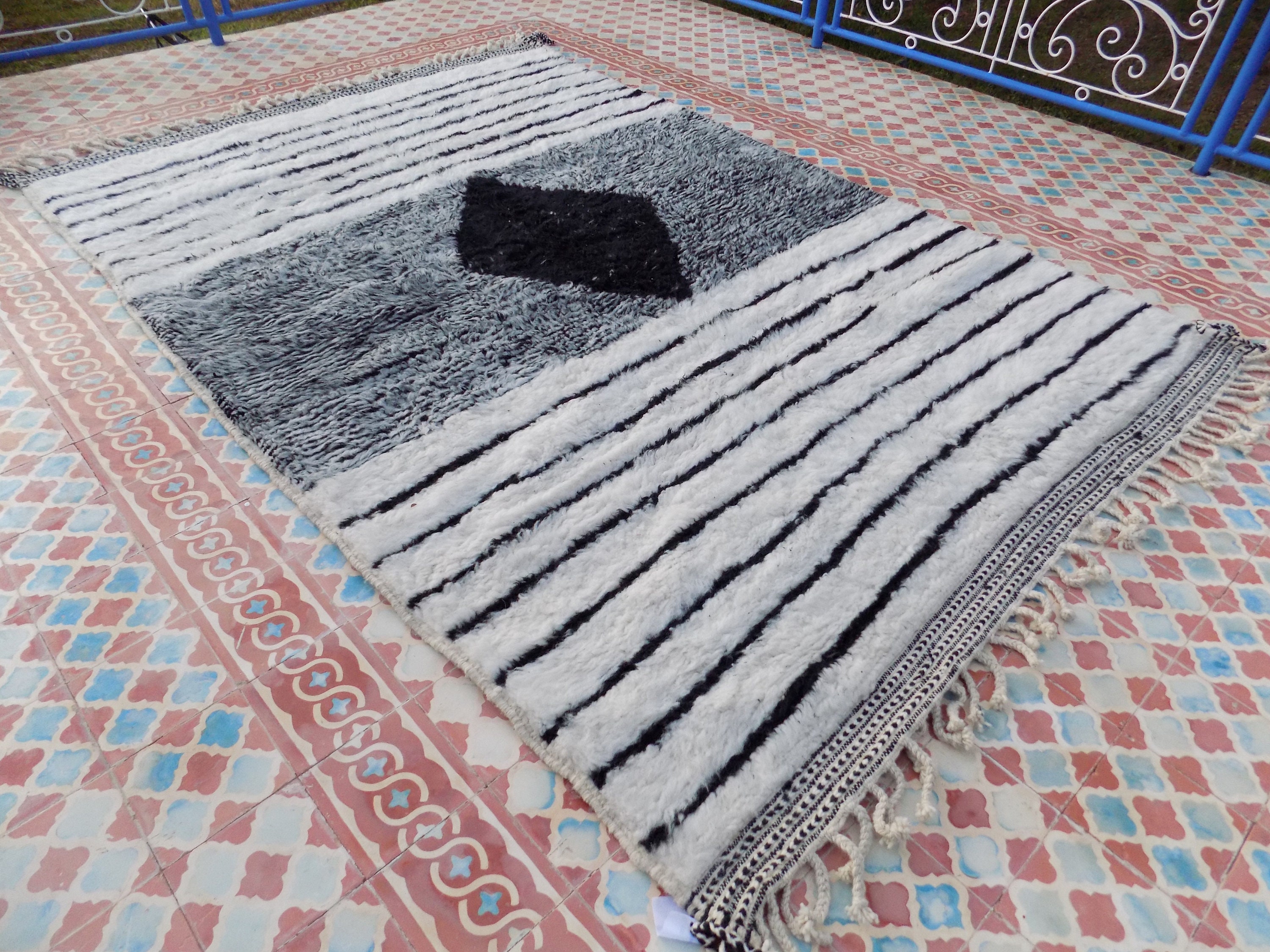 Beni Ourain Rug Moroccan Rug Wool Rug Area Rug Large Beni | Etsy