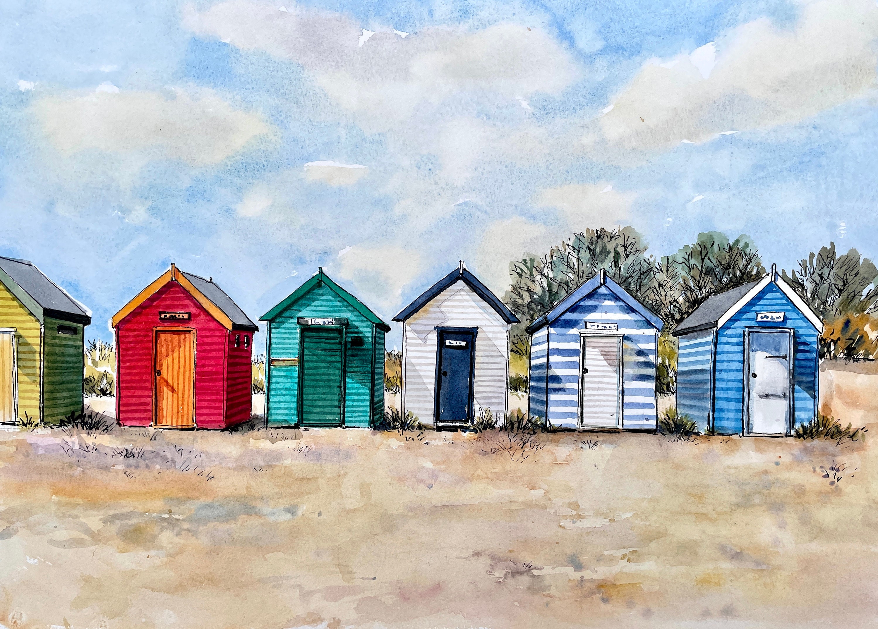 Watercolor Paintings Of Hut