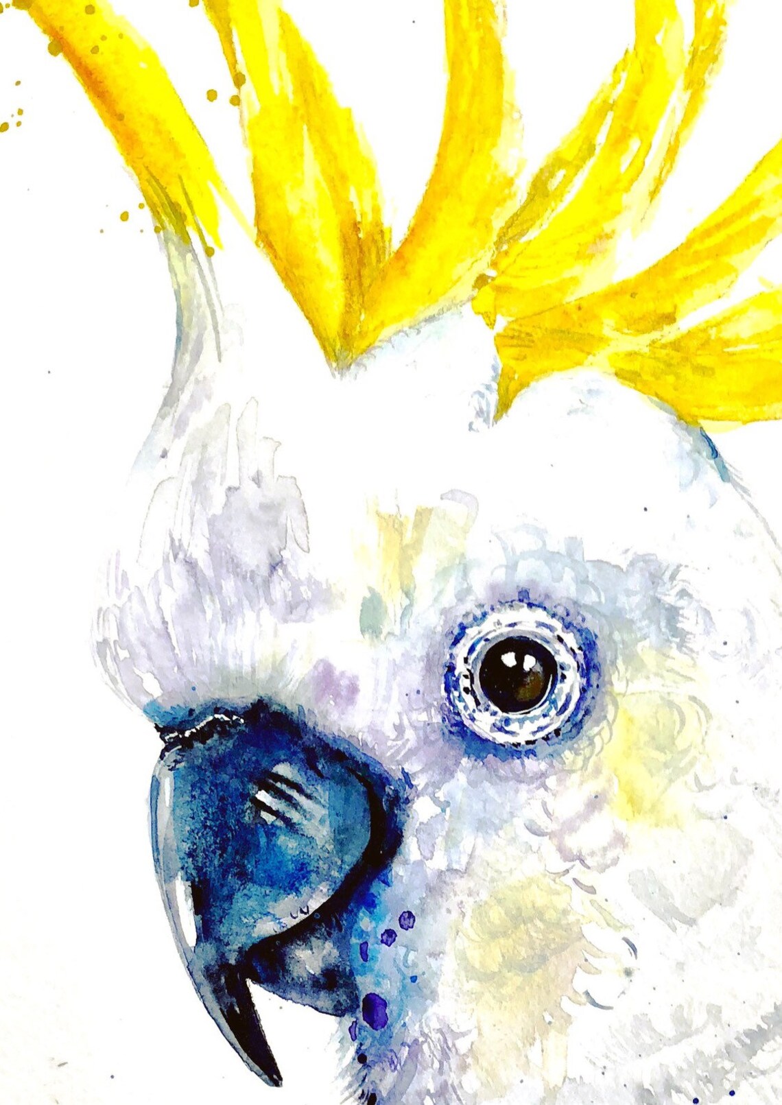 Cockatoo Watercolour Painting Watercolor Art Print White Cockatoo Art ...