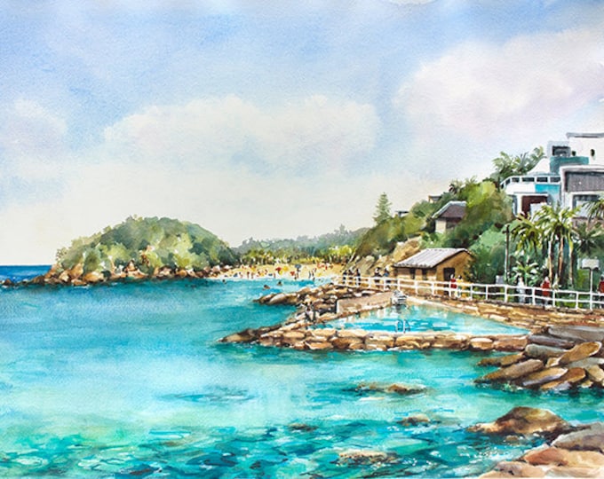 Watercolour Art Print Watercolor Painting Coastal Wall Art Australian ...