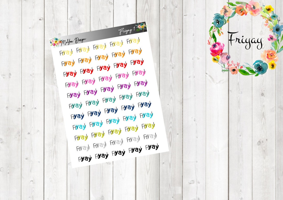 Friyay Planner Sticker / Deco Sticker / Kiss Cut Stickers - Etsy