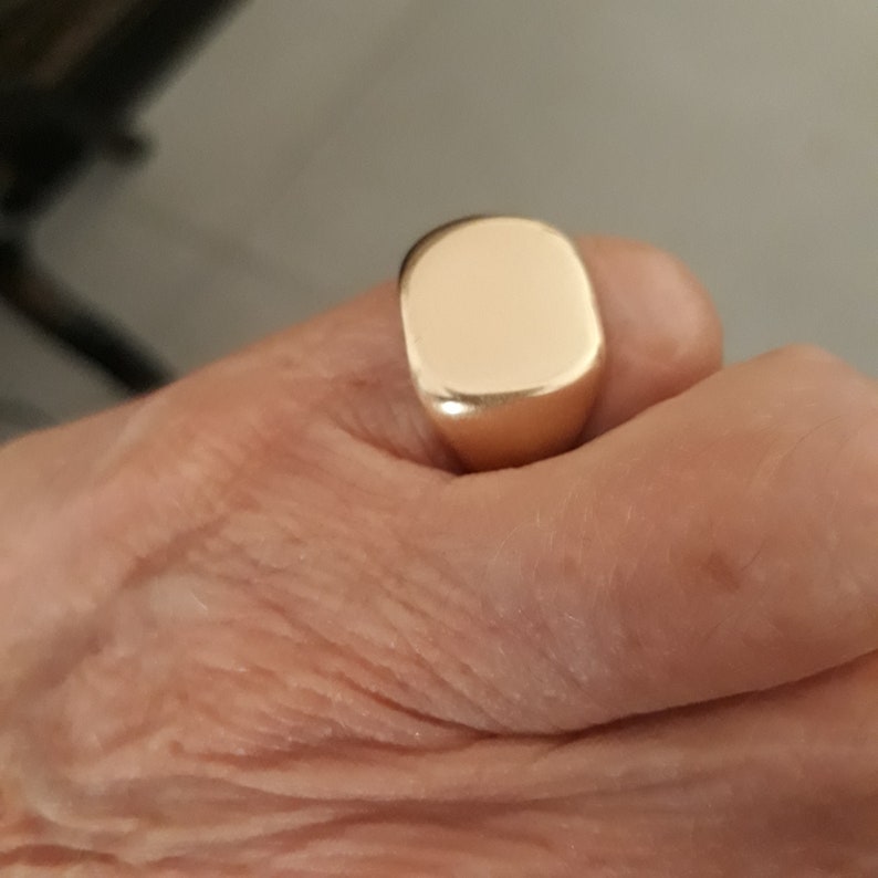 Heavy 14k Gold Signet Ring Women & Men. 14k Rustic Chunky | Etsy