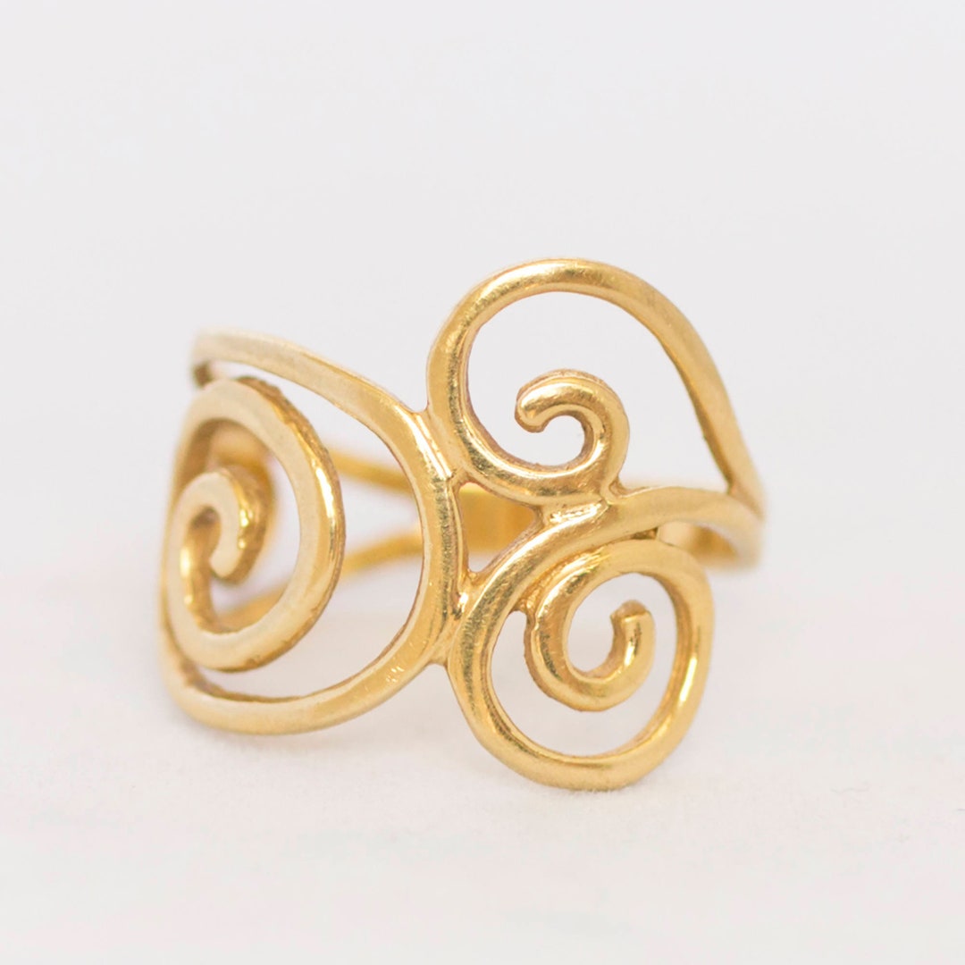 14k Gold Spiral Ring, Spiral Gold Ring, 14k Solid Gold Ring, 14k Gold ...