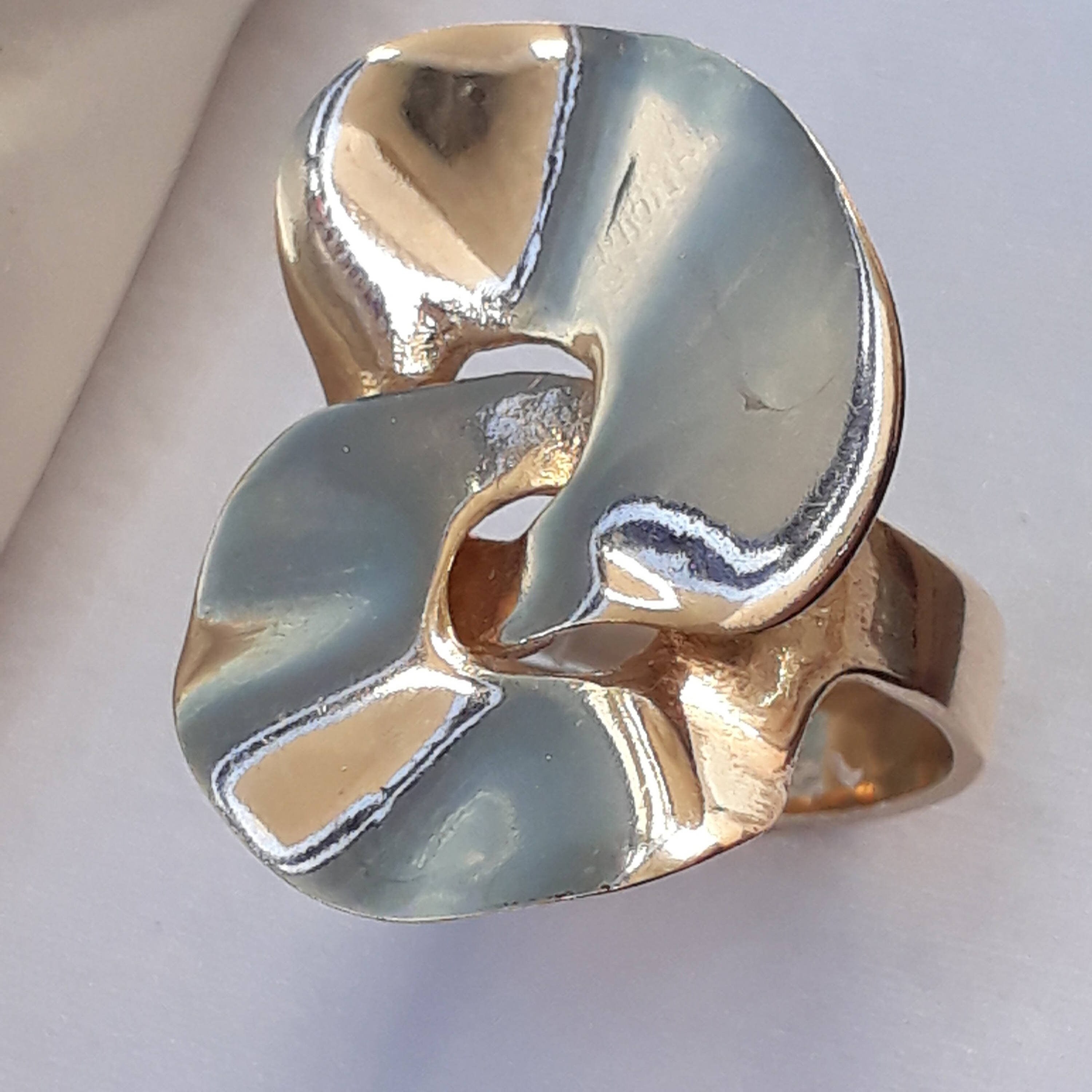 Gold Free Style Ring, Spiral Ring, Unique Gold Ring, Gold Statement ...