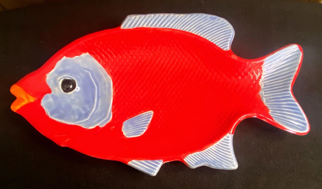 Vintage Ceramic Fish Plate - Etsy