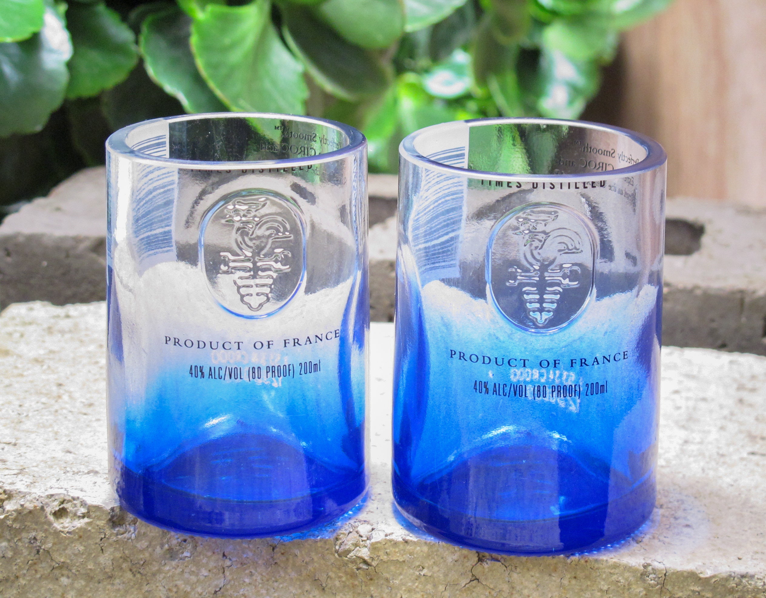 Ciroc Vodka T Shot Glasses Blue Glass Fun Valentiness Booze Etsy
