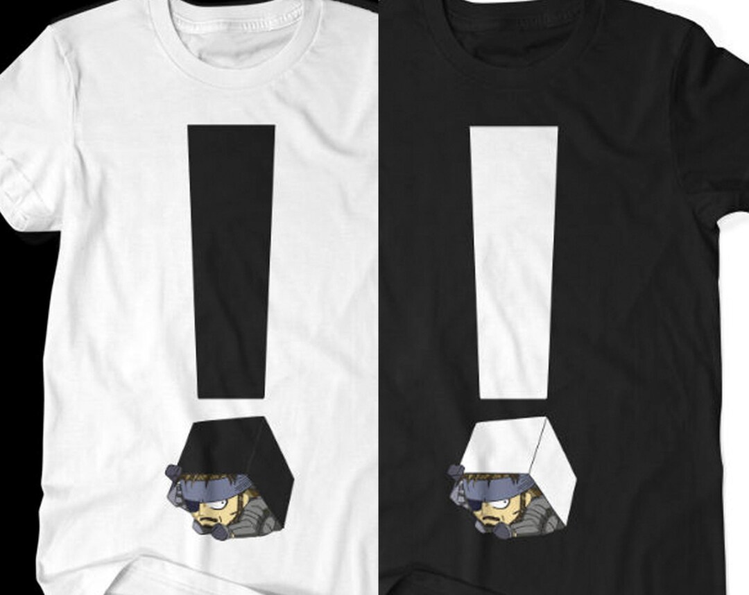 Metal Gear Solid Box Snake Exclamation Mark Anime / Gaming Tshirt Black ...