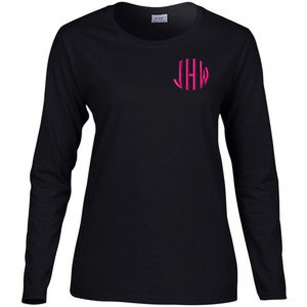 Long Sleeve School Spirit Monogramed Shirts - Etsy