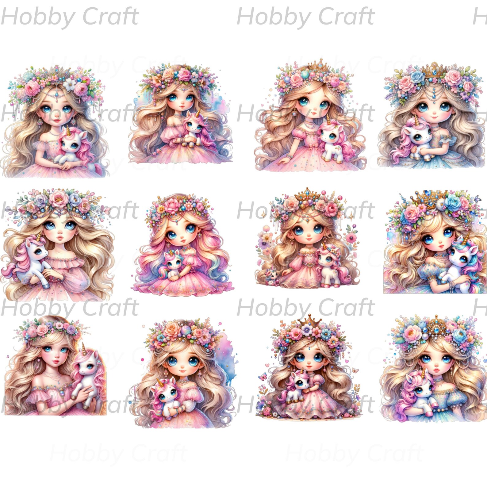 Whimsical Fairy Princess Clipart - Instant Download Sublimation Design ...