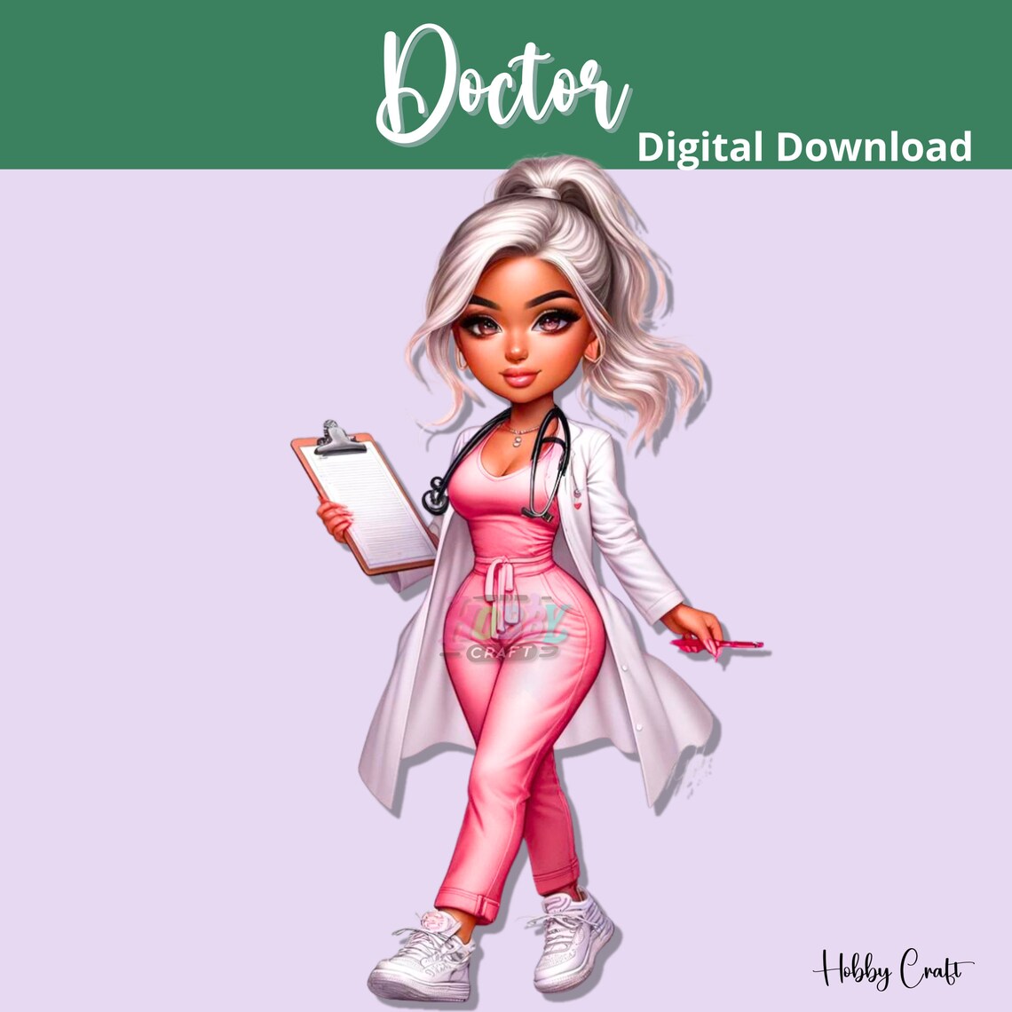 Chibi Doctor Clipart Designs, Cute Sublimation Art for Crafts, Ideal ...