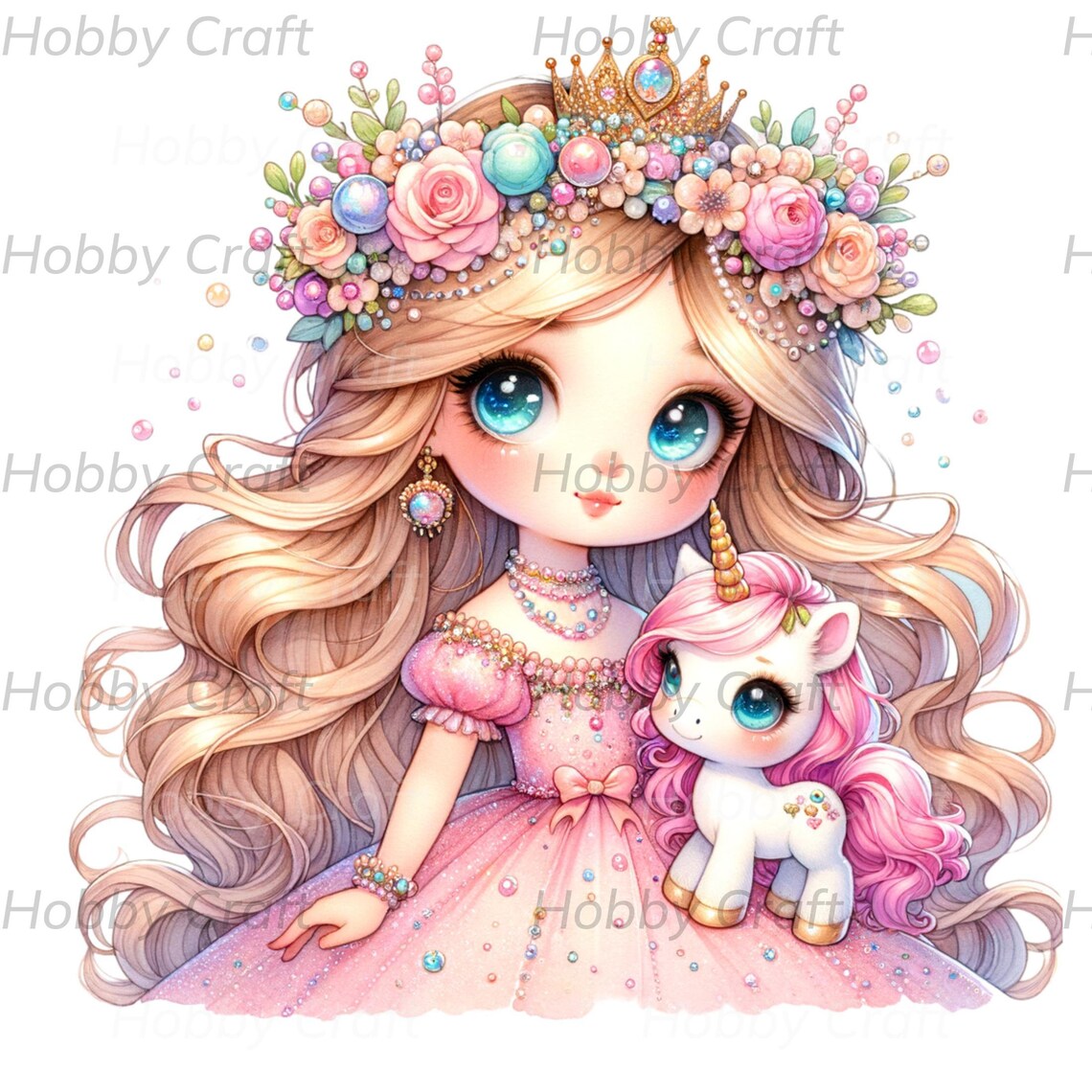 Whimsical Fairy Princess Clipart Instant Download Sublimation Design - Etsy