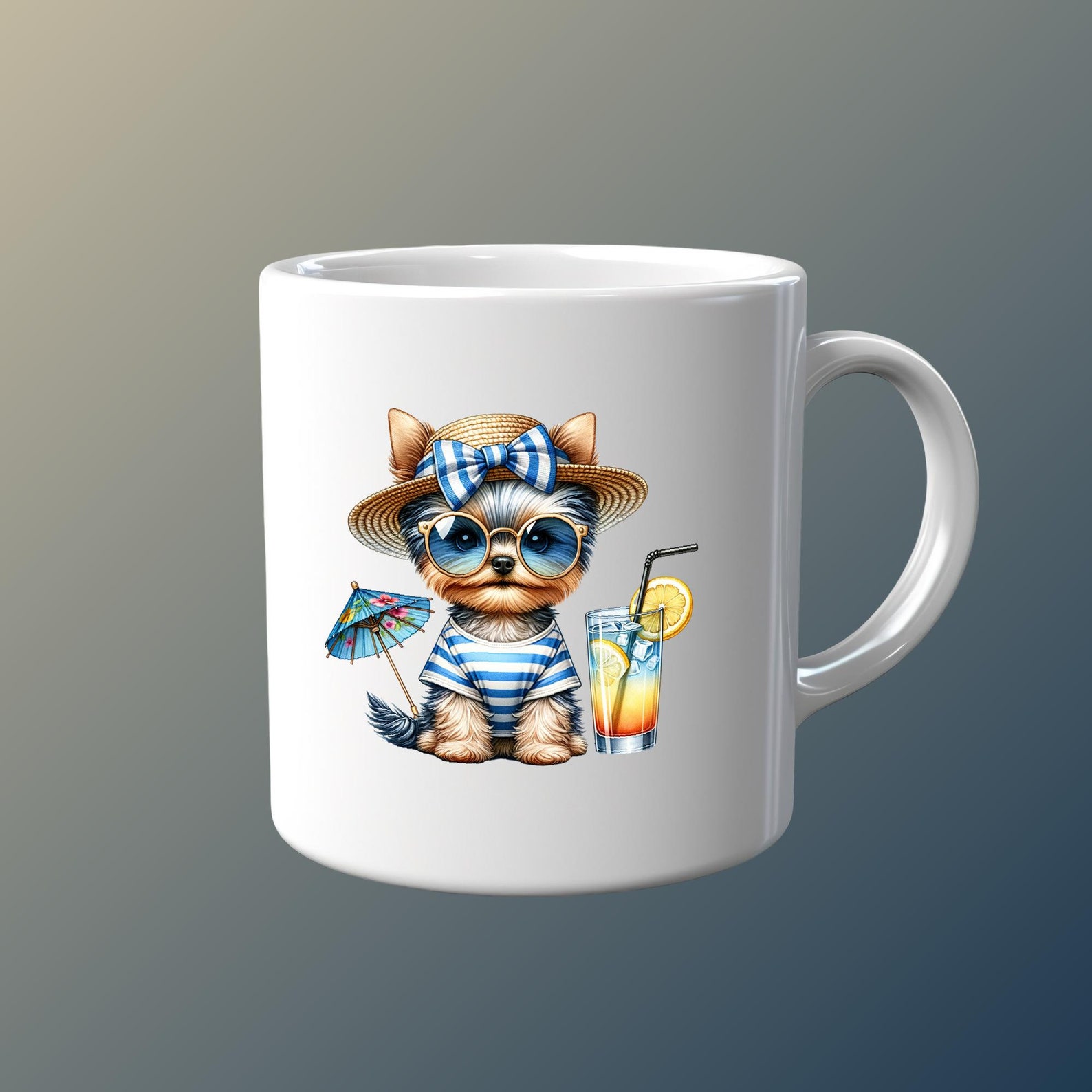 Cute Summer Dog Clipart - Instant Download Sublimation Design ...