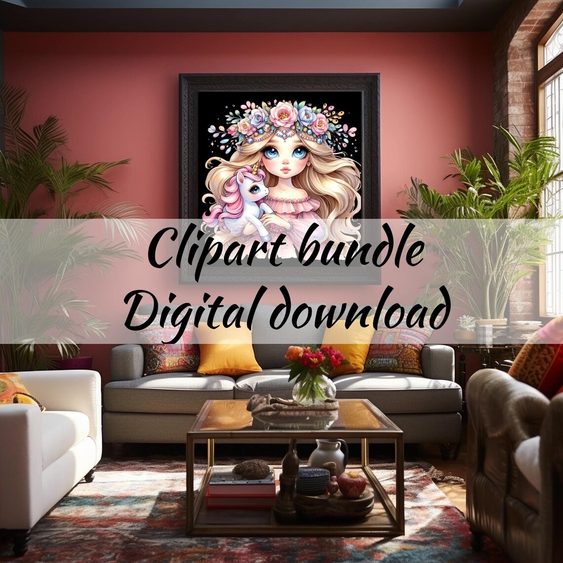 Whimsical Fairy Princess Clipart - Instant Download Sublimation Design ...