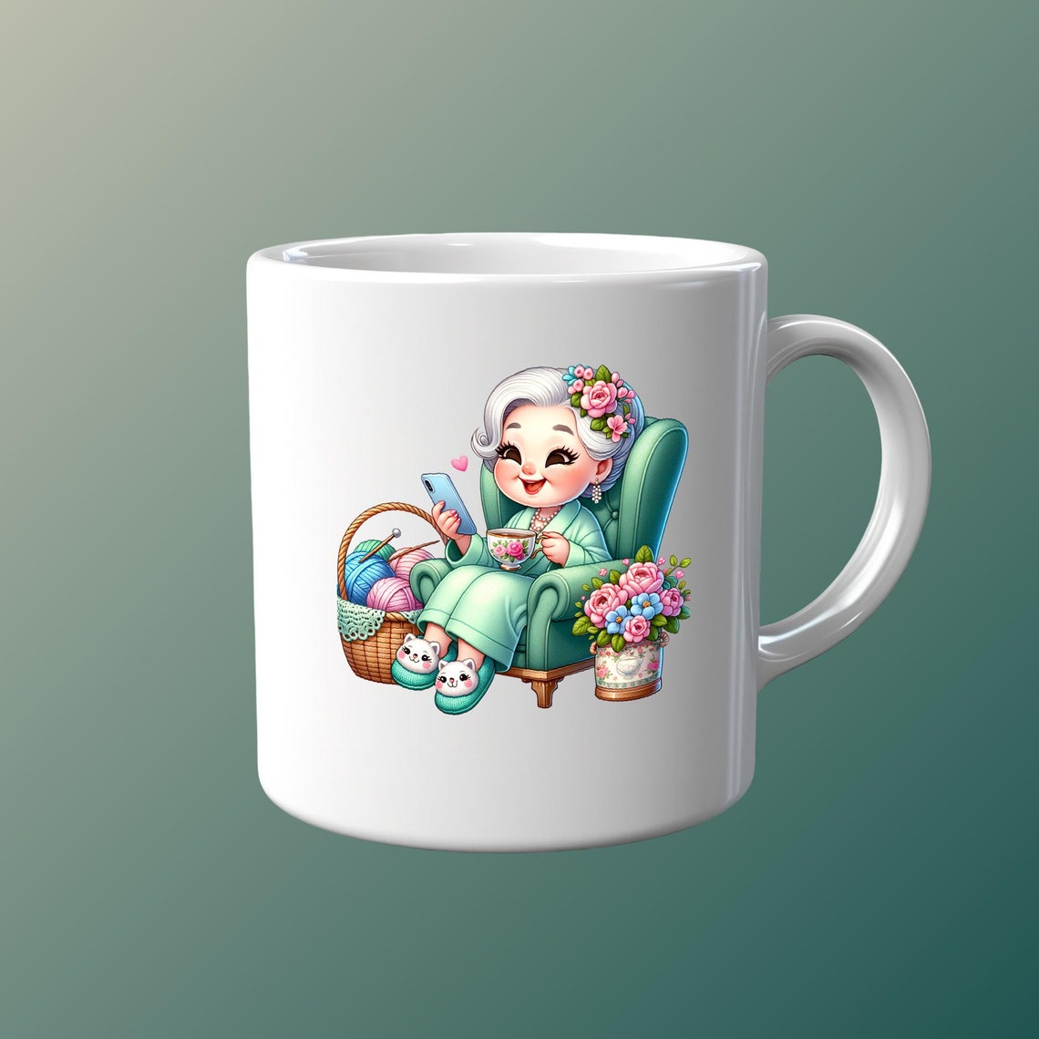 Chibi Cute Grandma Sublimation Clipart - Digital Download - Perfect for ...