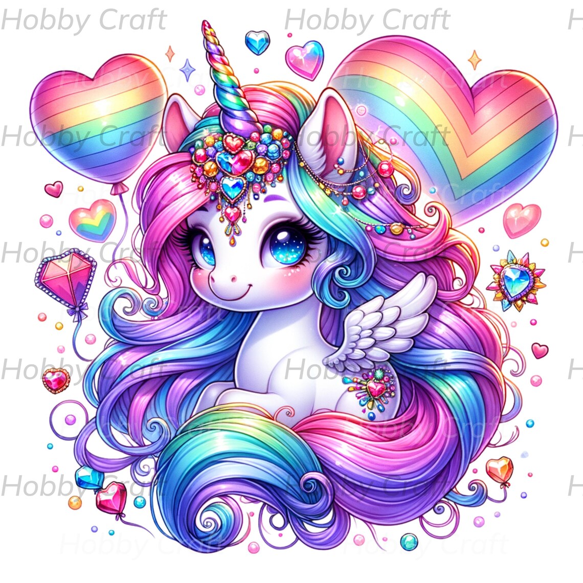 Magical Rainbow Unicorn Clipart - Instant Download Sublimation Design ...