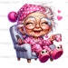 Chibi Cute Granny Pajamas Clipart - Digital Grandma Art for Sublimation ...