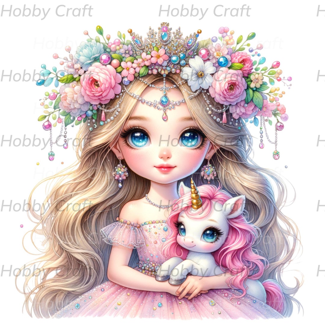 Whimsical Fairy Princess Clipart - Instant Download Sublimation Design ...