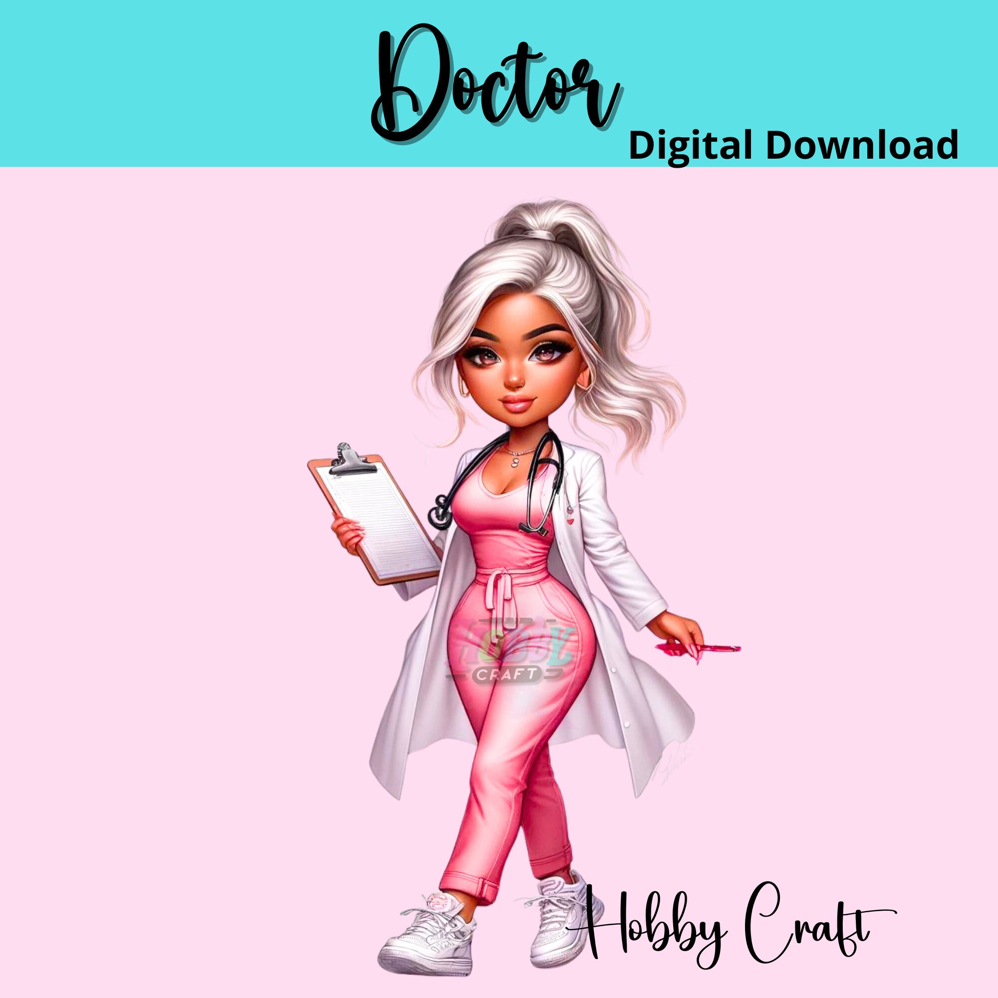 Chibi Doctor Clipart Designs, Cute Sublimation Art for Crafts, Ideal ...