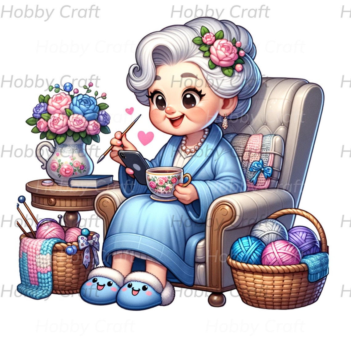 Chibi Cute Grandma Sublimation Clipart - Digital Download - Perfect for ...
