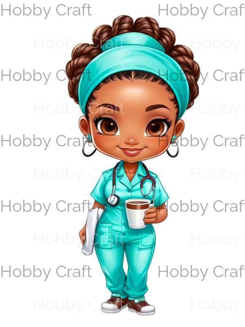 Chibi Nurse Clipart: Cheerful Medical Art (digital Download) - Etsy
