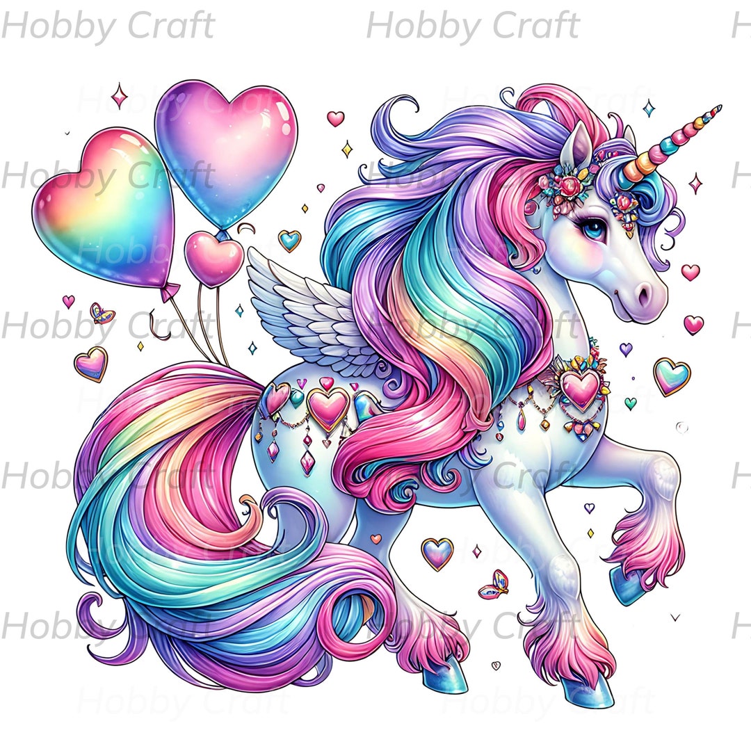 Magical Unicorn Clipart Set - Instant Download Sublimation Design for ...